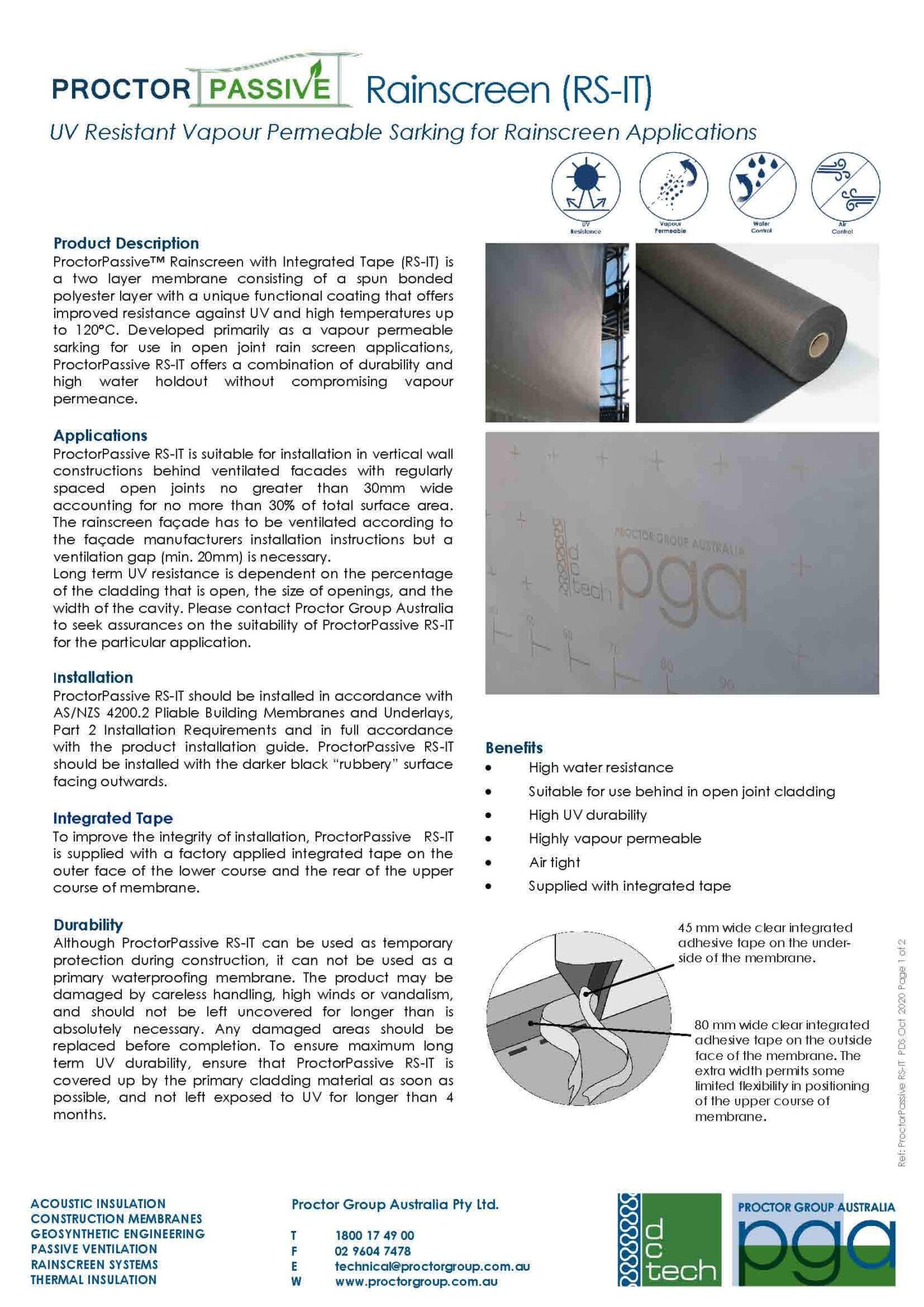 ProctorWrap Rainscreen UV Resistant Vapour Permeable Sarking for ...