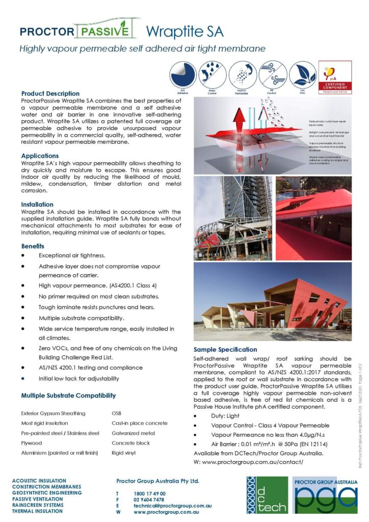 Proctor Wraptite SA Self Adhesive Vapour Permeable Membrane