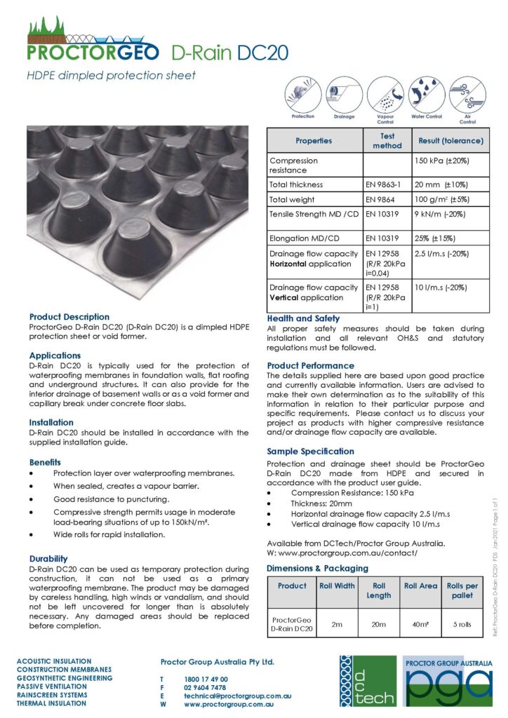 Geotextile Dimpled HDPE proctection sheet