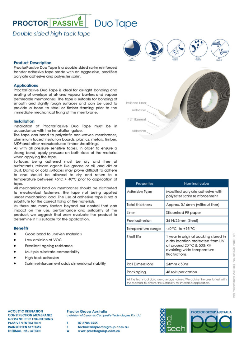 Double sided high tack tape