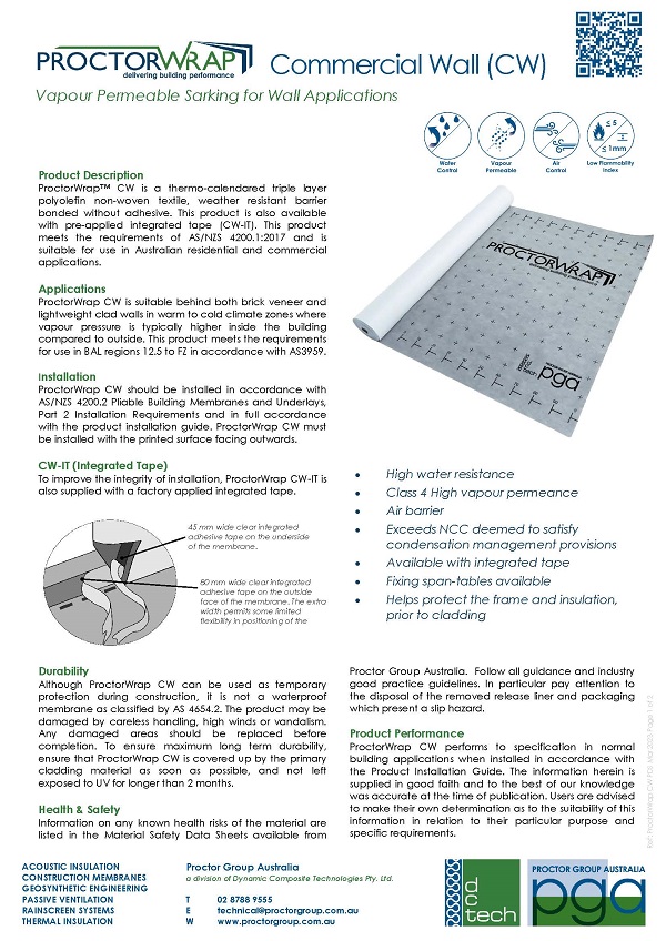 ProctorWrap CW Vapour Permeable Membrane